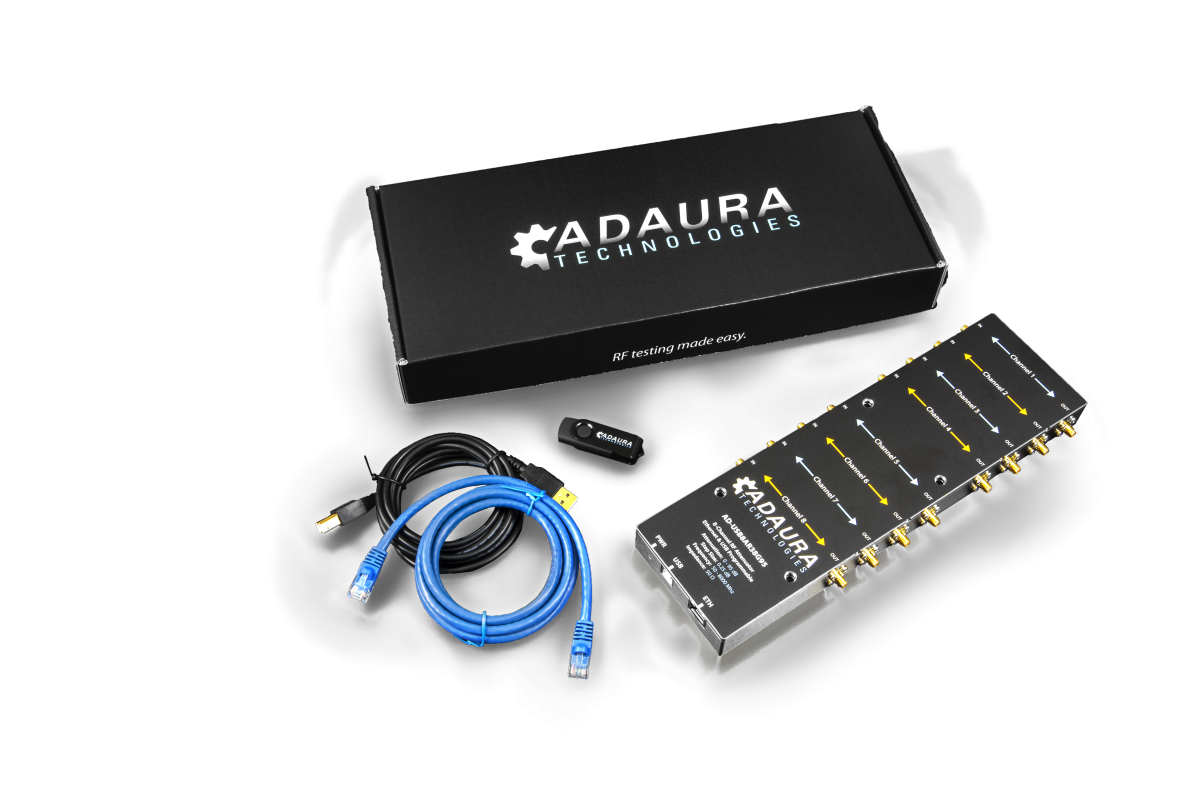 8-Channel 50-8000MHz Programmable RF Attenuator - Adaura Technologies