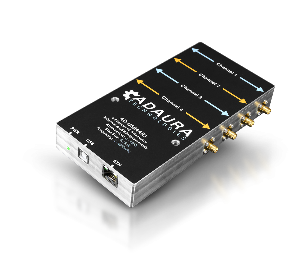 4-Channel 100-8000MHz R4 Series Programmable RF Attenuator - Adaura Technologies